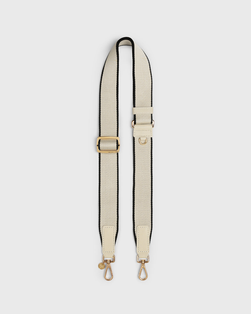 Webbing Bag Strap (Cream/Gold) - Tocco Toscano