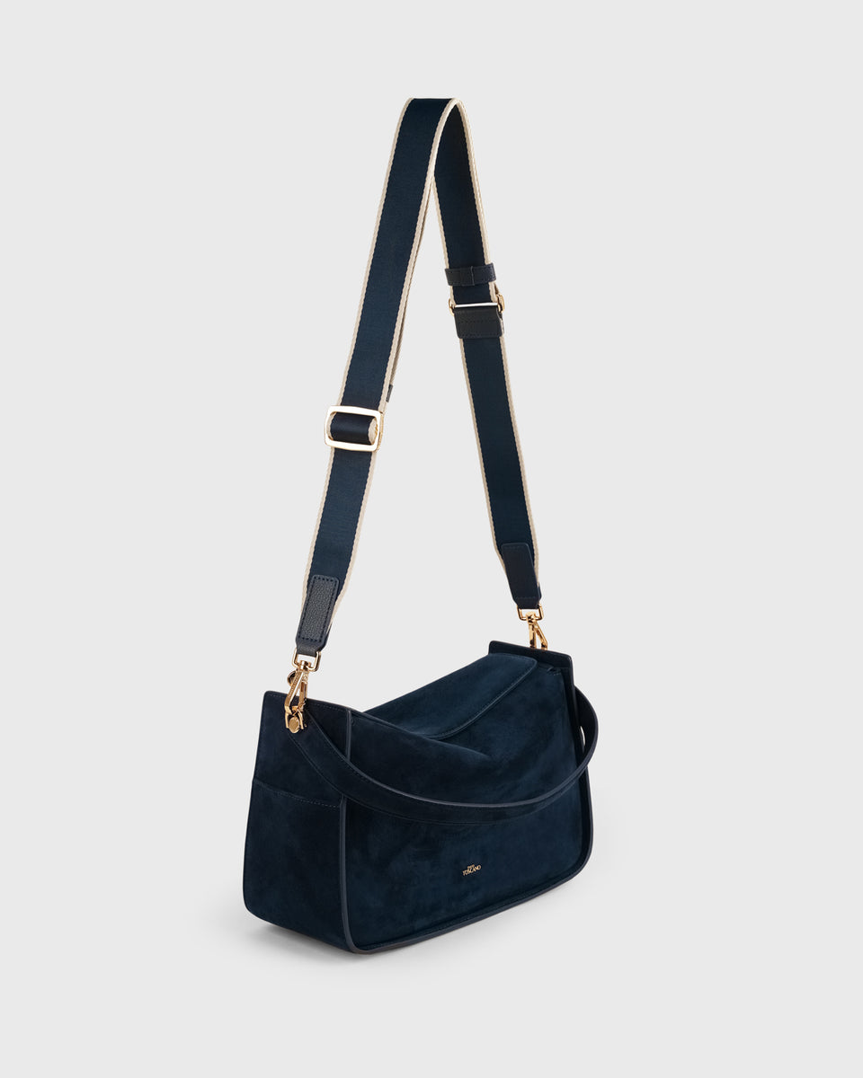 Webbing Bag Strap (Navy/Gold)- Tocco Toscano