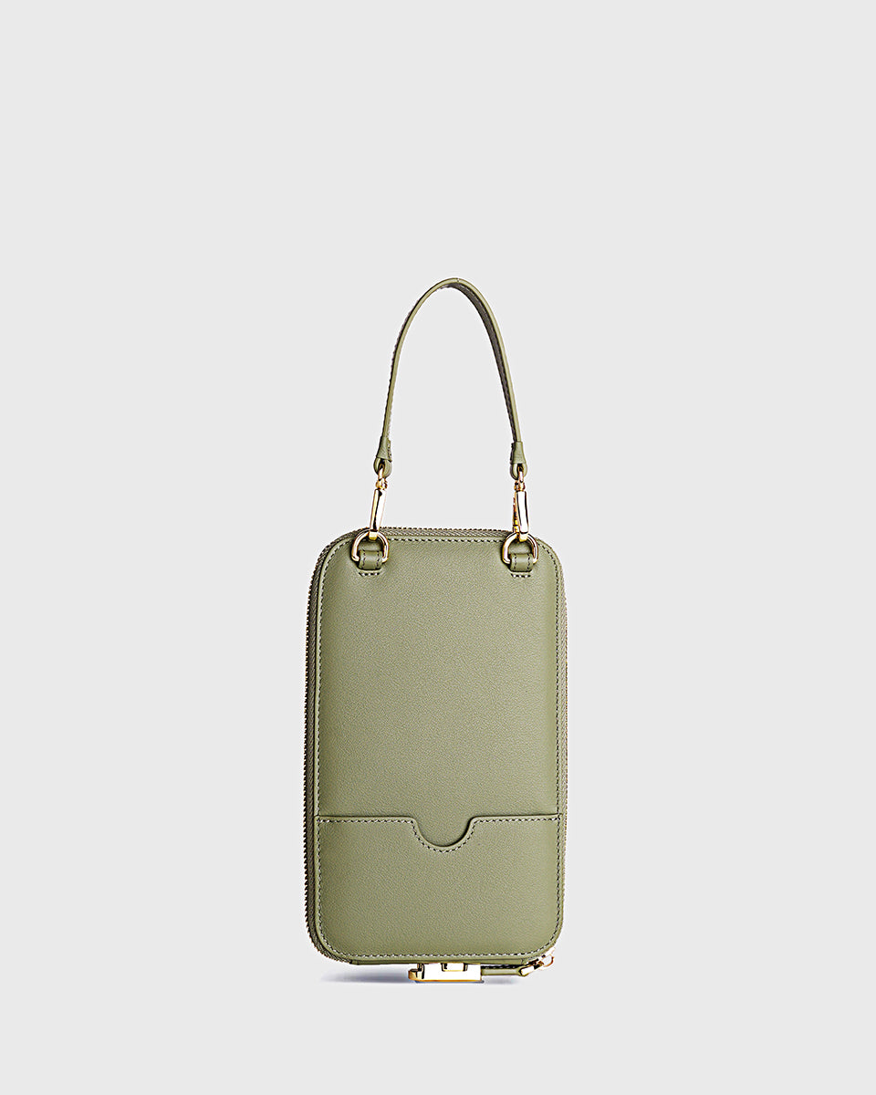Cleo Mobile Phone Bag (Sage Green) - Tocco Toscano
