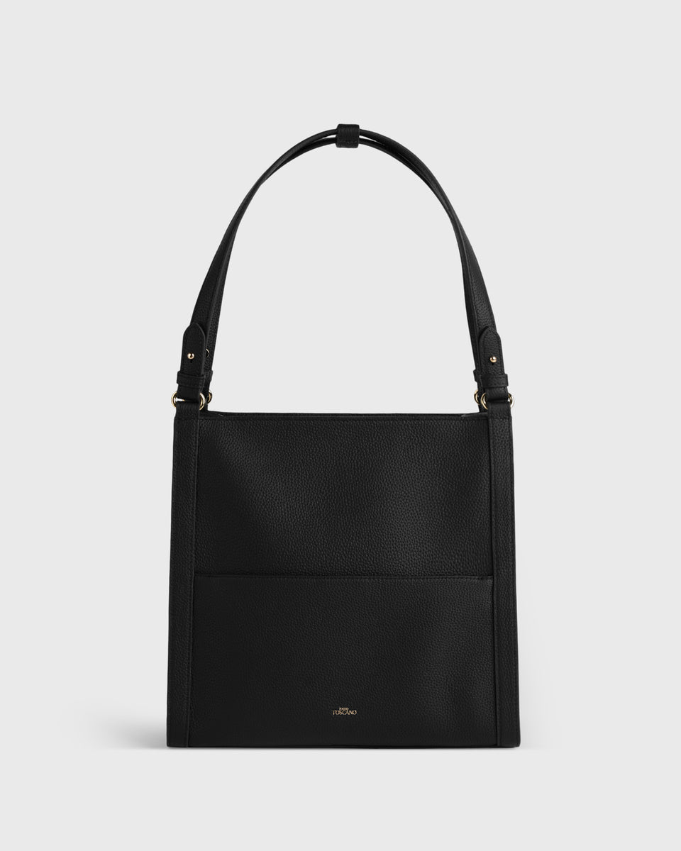 Mae Boxy Tote (Black) - Tocco Toscano